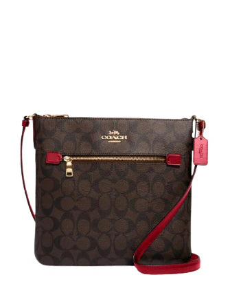 COACH Coach Rowan File Bag In Signature Canvas in Brown – Pink Beauty